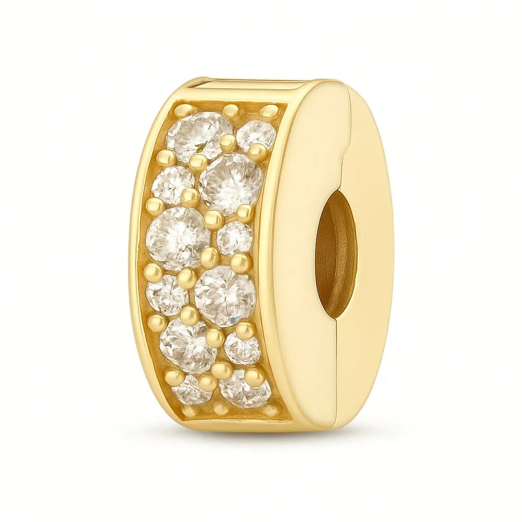 24K Gold-Plated Diamond Stopper | D9 Sorority Jewelry | Gratia Pearl