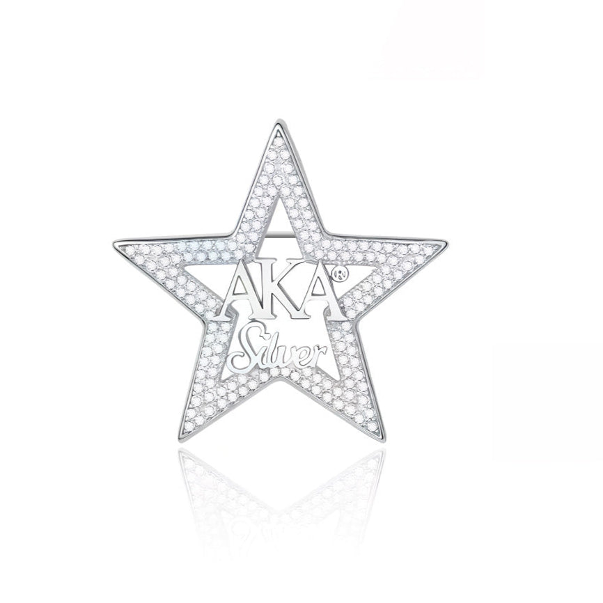 AKA Silver Star Brooch | AKA Sorority Jewelry | Gratia Pearl
