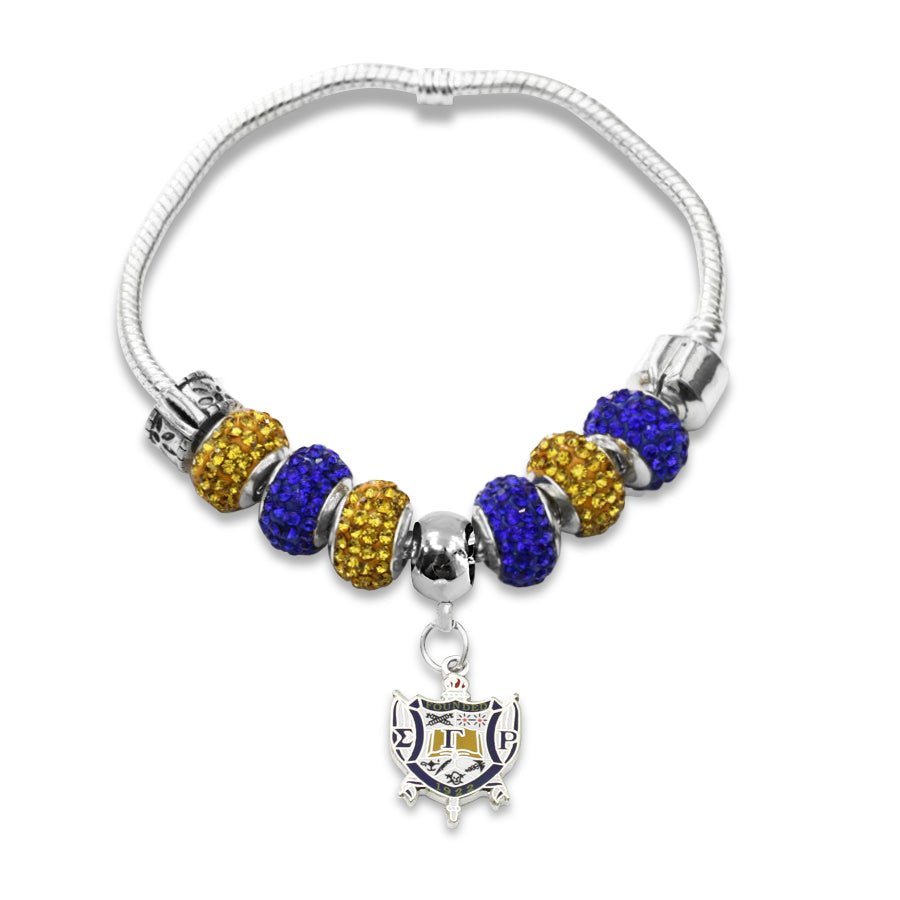 SGRHO Shield Charm Bracelet | SGRho Sorority Bracelet | Gratia Pearl